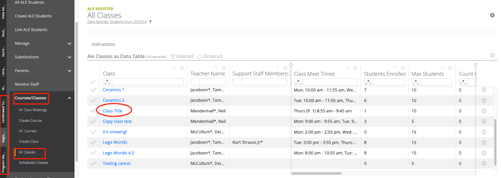 ALE Application: Using the Waitlist Feature – School Data Solutions