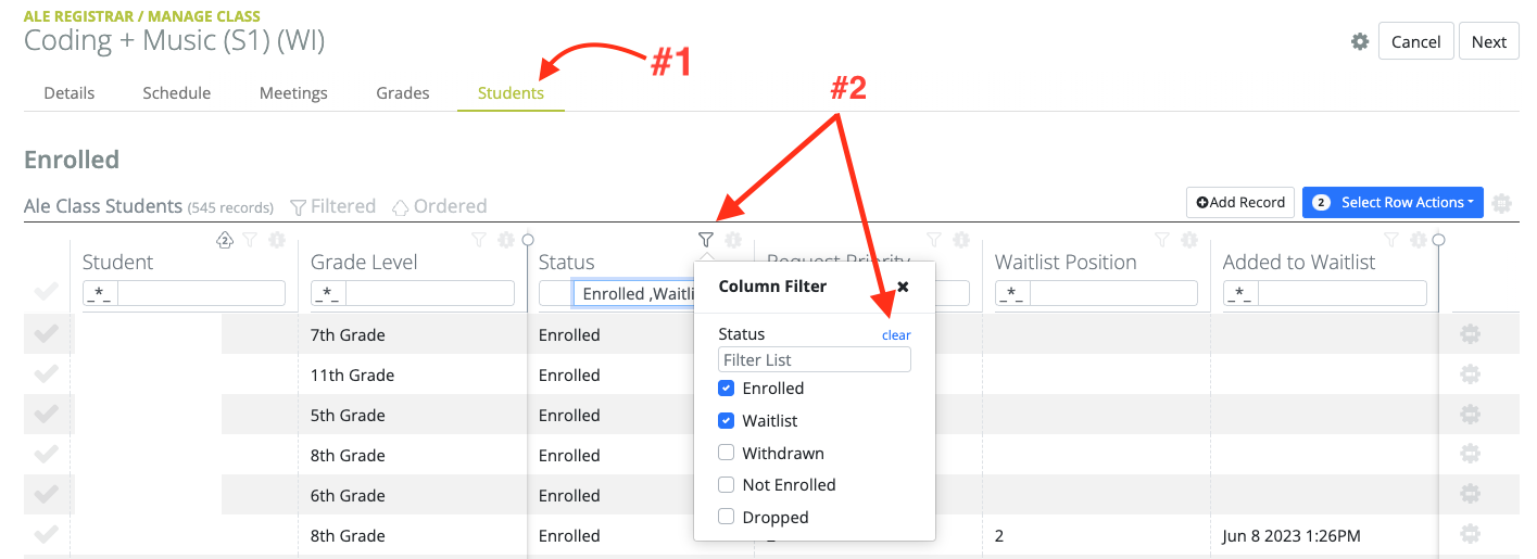 ALE Application: Using the Waitlist Feature – School Data Solutions