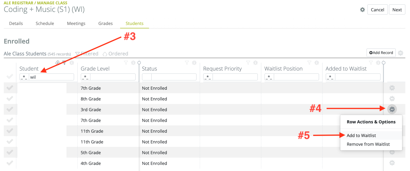 ALE Application: Using the Waitlist Feature – School Data Solutions