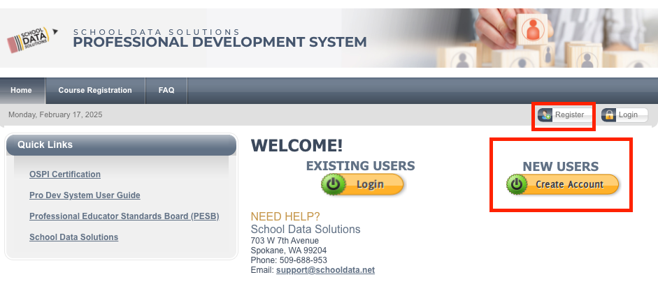 Create a School Data Professional Development Account – School Data ...
