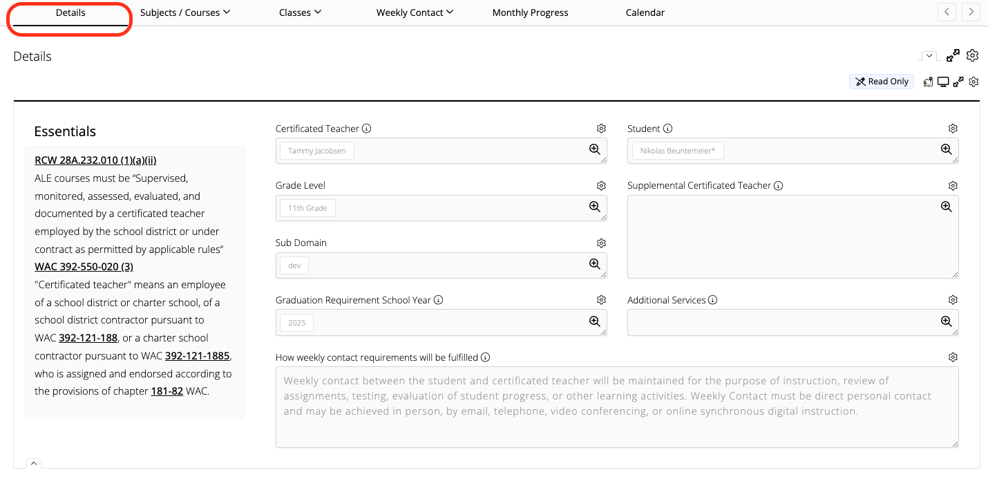 ALE Connect Application for Parents: Viewing the Student Learning Plan ...