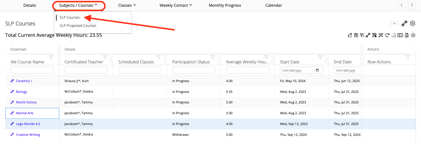 ALE Connect Application for Parents: Viewing the Student Learning Plan – School Data Solutions