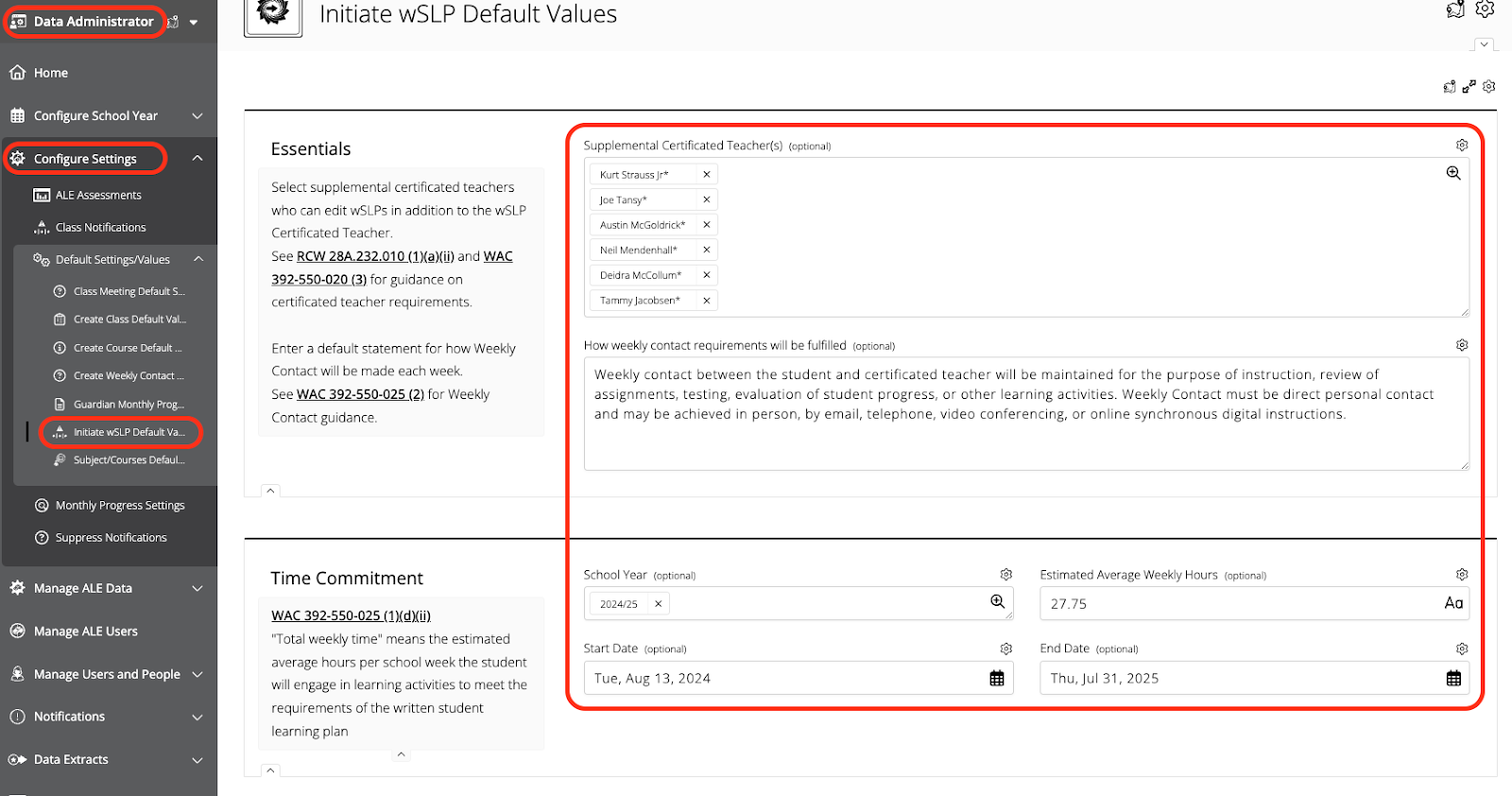 ALE Connect Application: Setting Up a New School Year – School Data Solutions