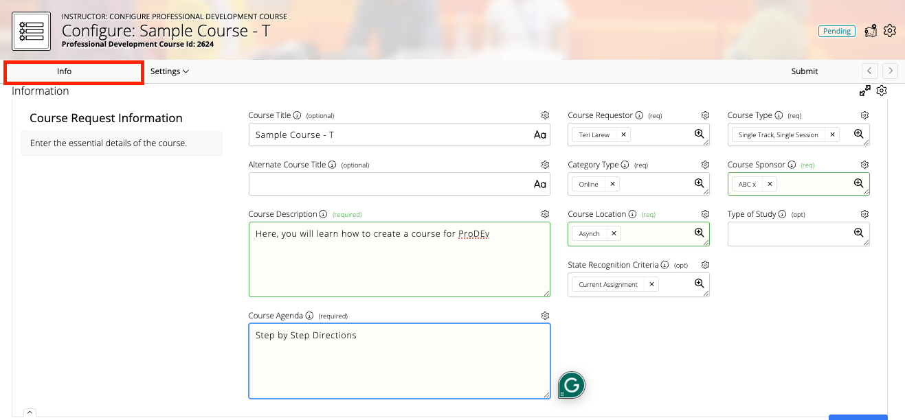 ️ Create Course (Connect) – School Data Solutions