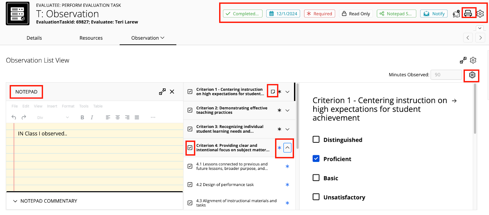 👁️‍🗨️ EVALUATEE: Observation/Evaluation (Connect) – School Data Solutions