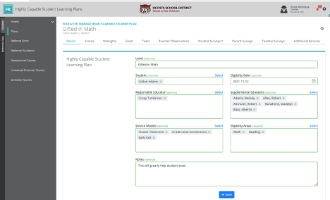 Highly Capable Release Notes - 2021.06.25 – School Data Solutions