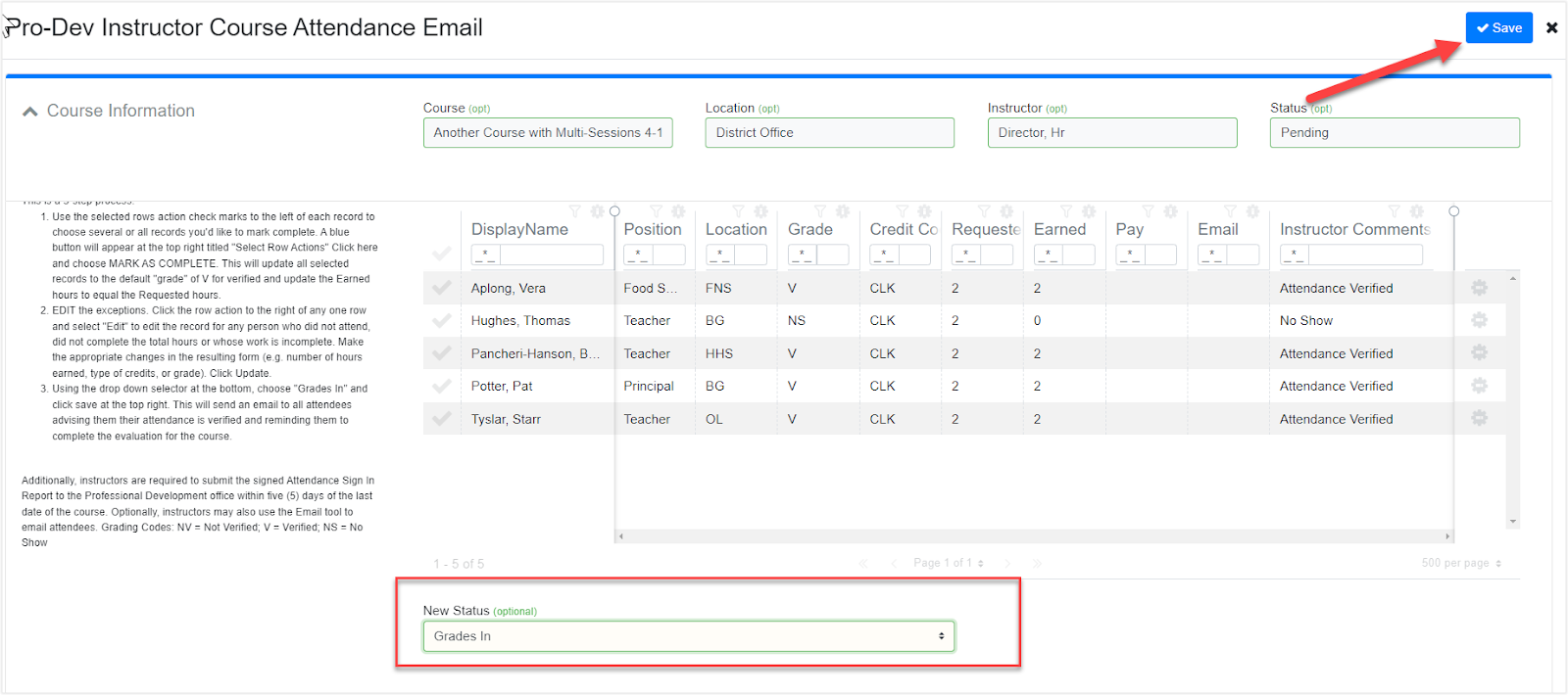 ️ ProDev: Verifying Course Attendance V2 – School Data Solutions